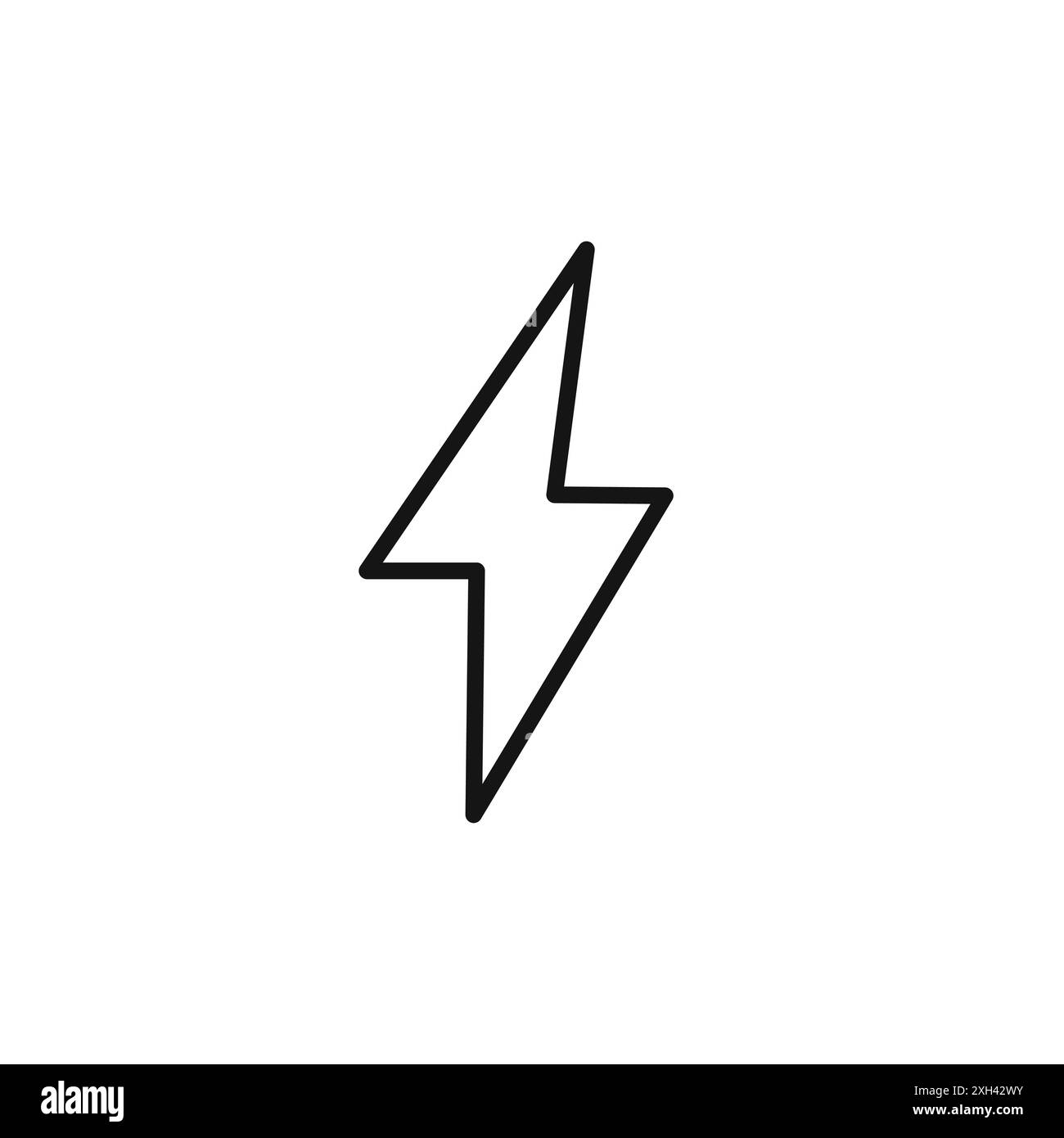 Lightning power charge icon logo sign vector outline in black and white ...