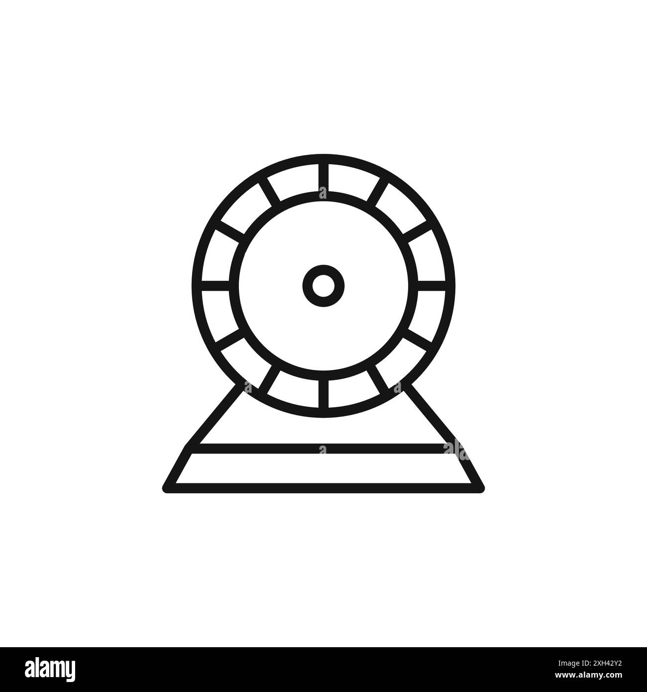 Hamster wheel icon logo sign vector outline in black and white color ...