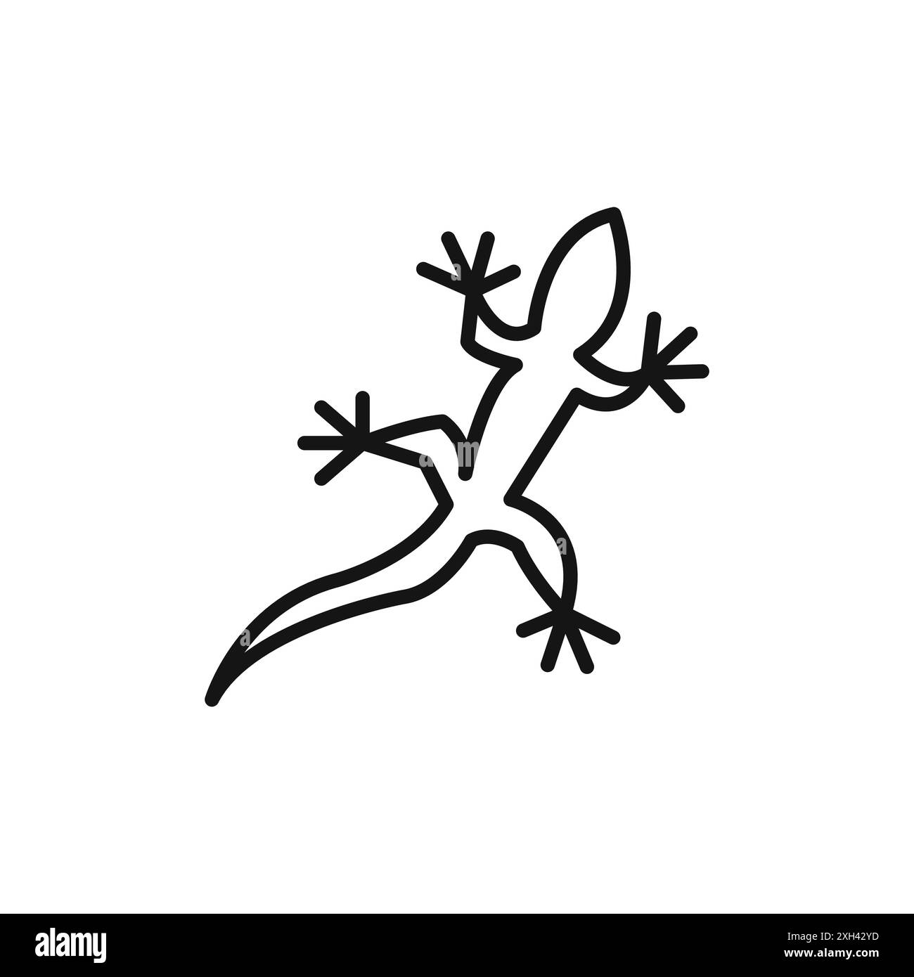 gecko icon logo sign vector outline in black and white color Stock ...