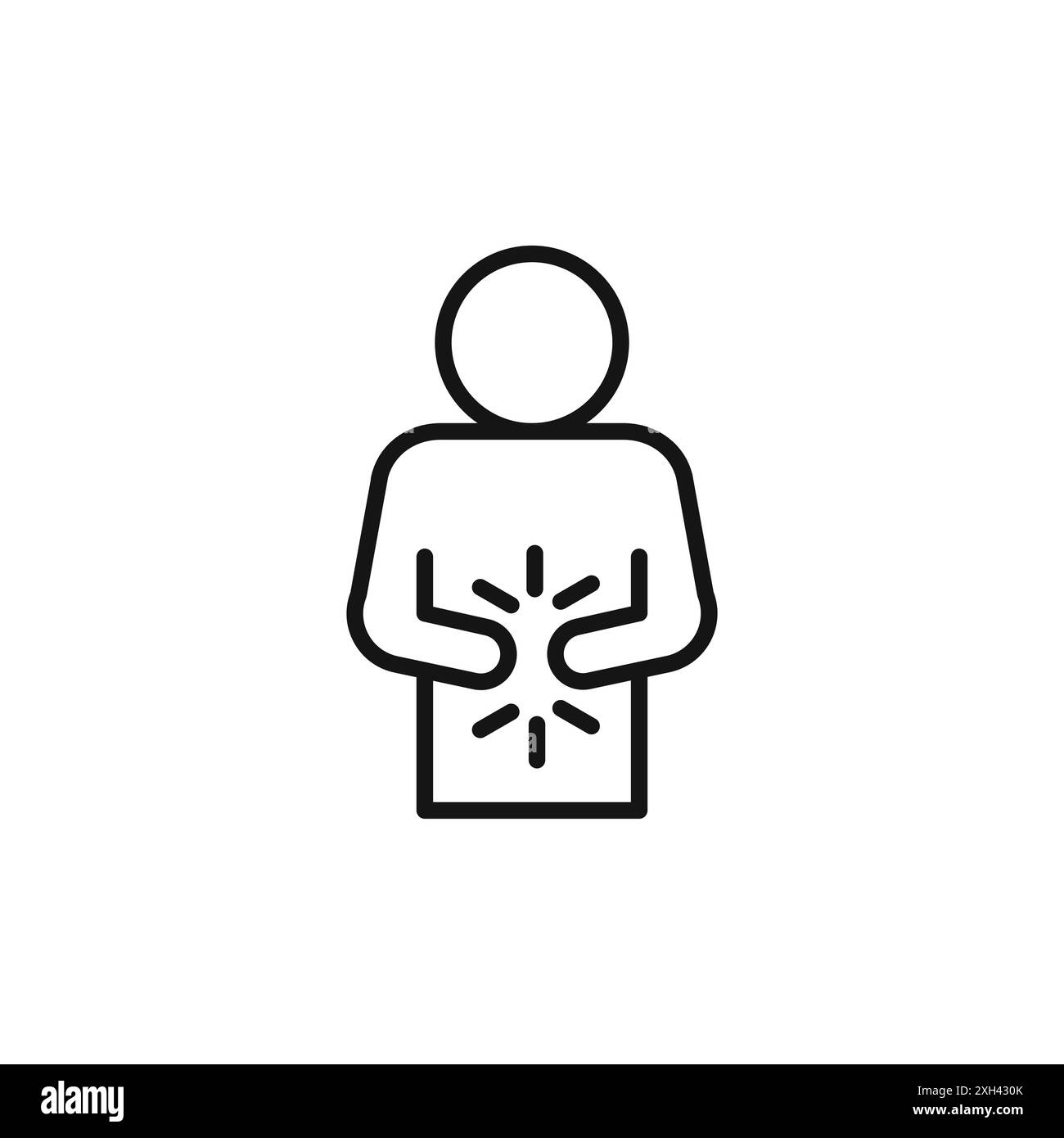 Indigestion icon logo sign vector outline in black and white color ...