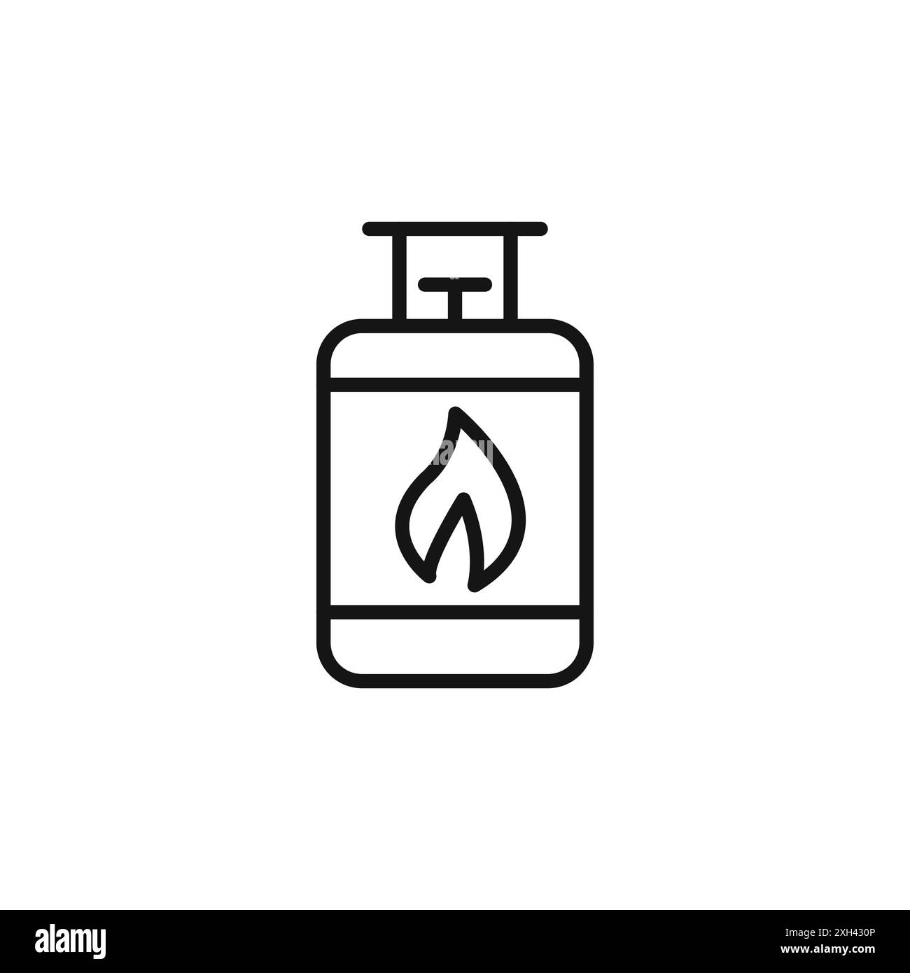 Gas cylinder icon logo sign vector outline in black and white color ...