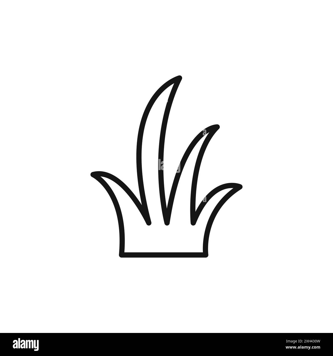 Grass icon logo sign vector outline in black and white color Stock ...