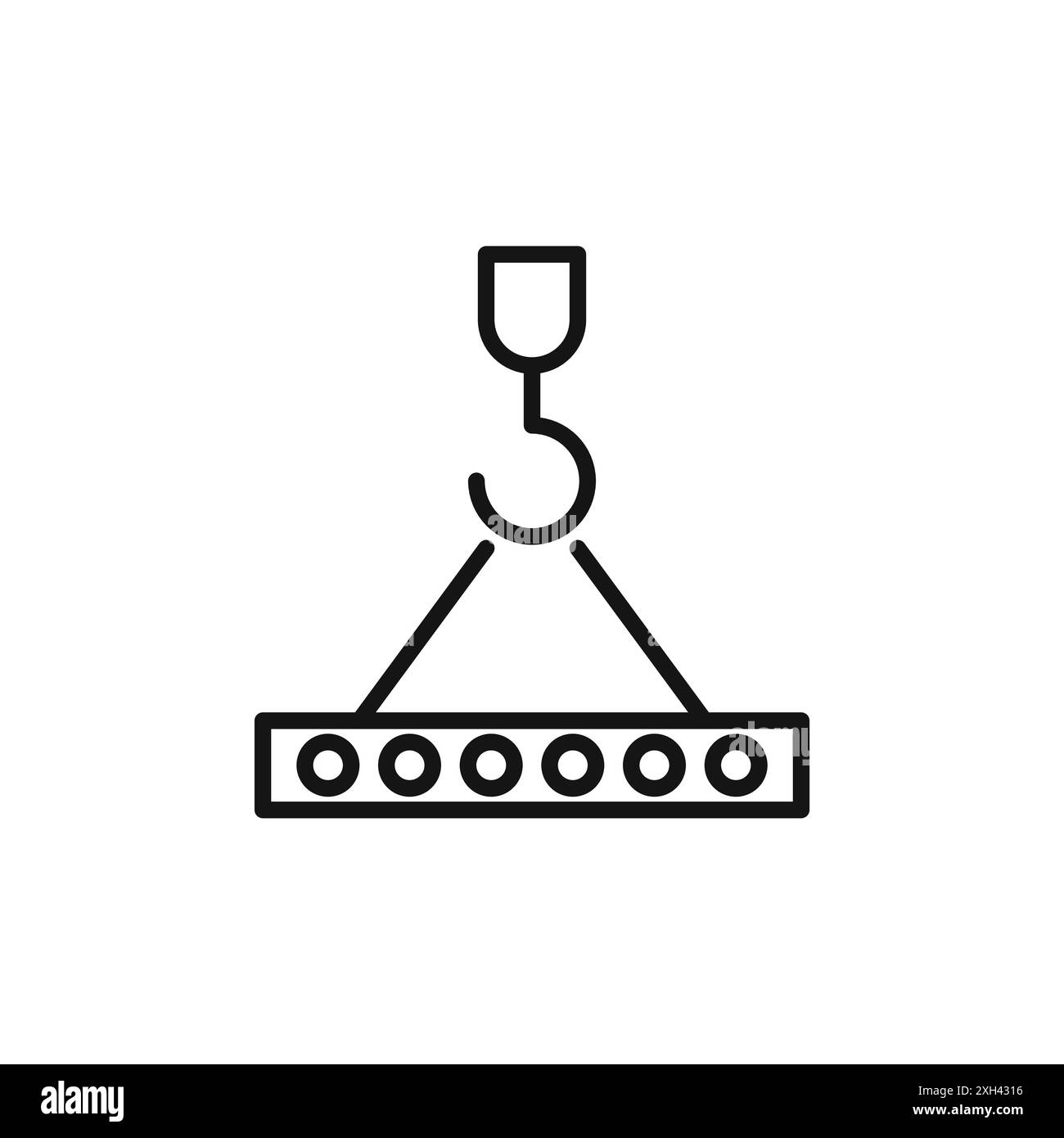 Hook icon logo sign vector outline in black and white color Stock ...