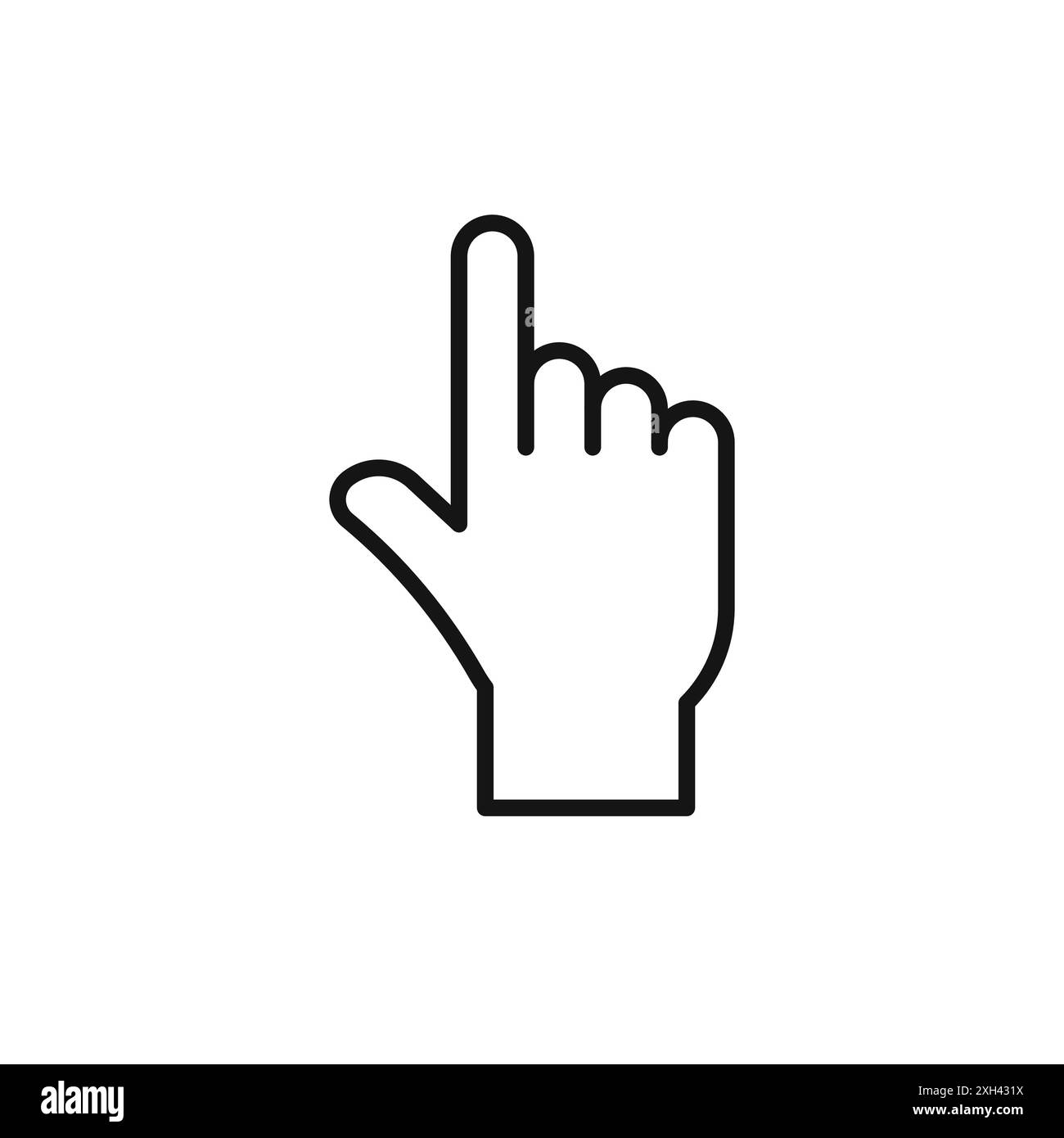 Hand clicking icon logo sign vector outline in black and white color ...