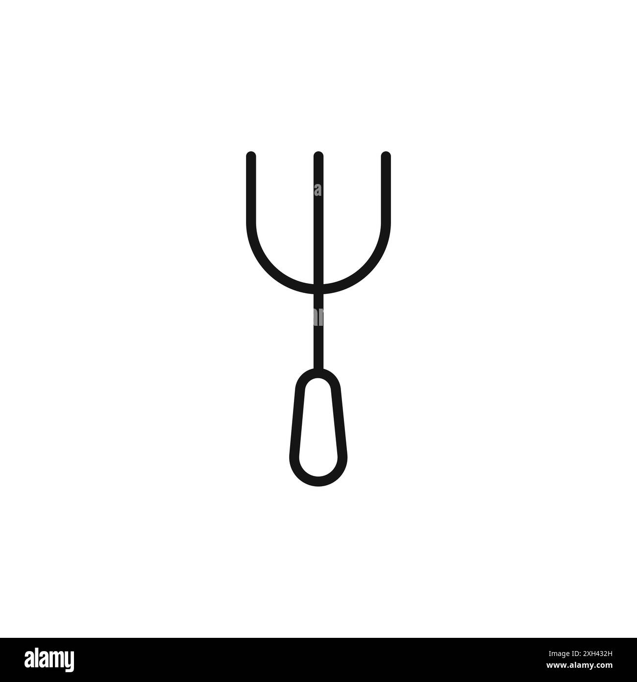 Garden fork icon logo sign vector outline in black and white color ...