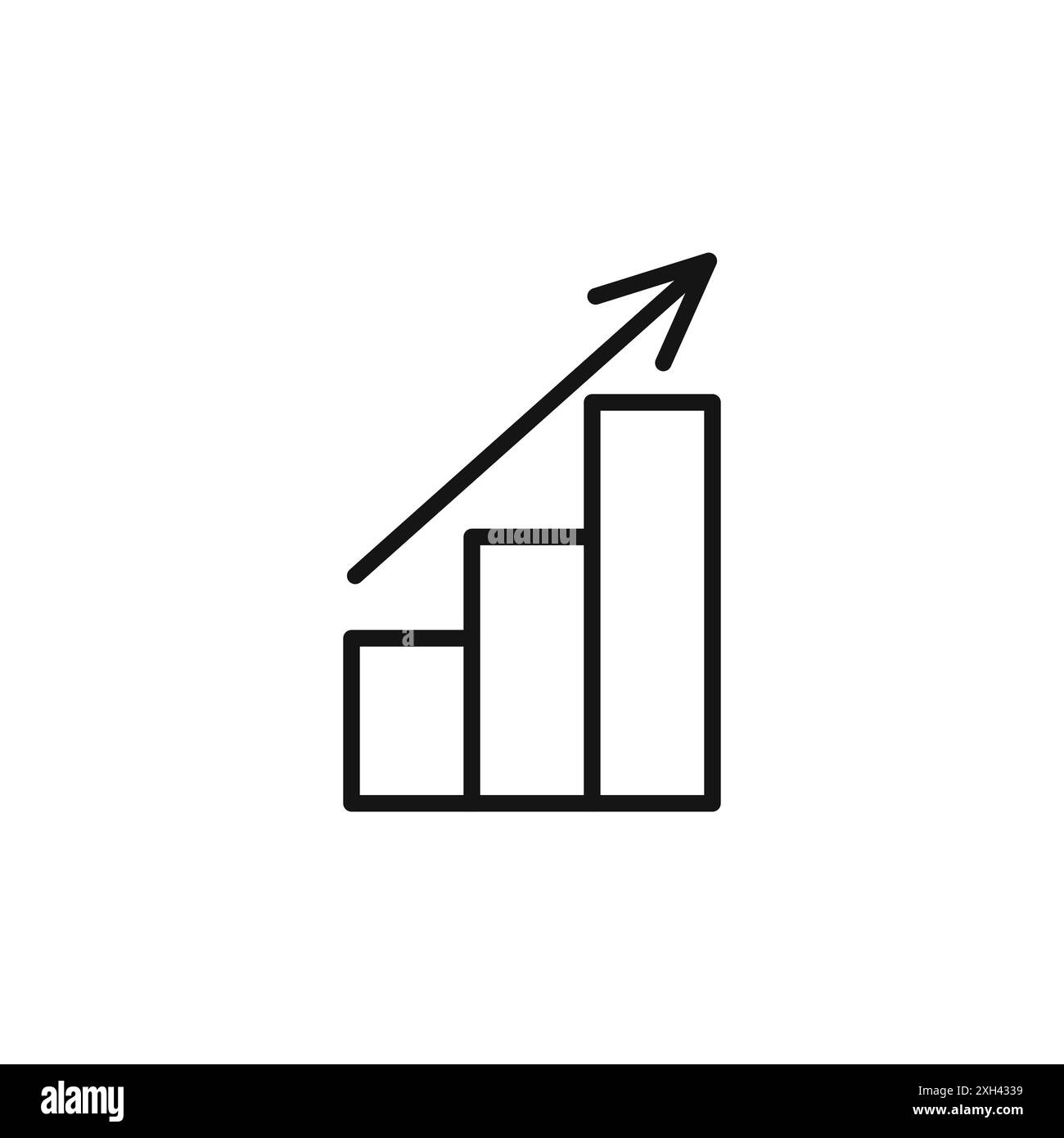Growth business icon logo sign vector outline in black and white color ...