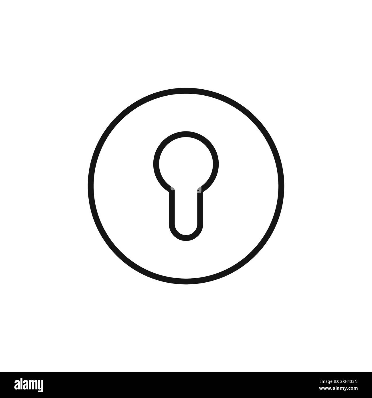 key hole icon logo sign vector outline in black and white color Stock ...