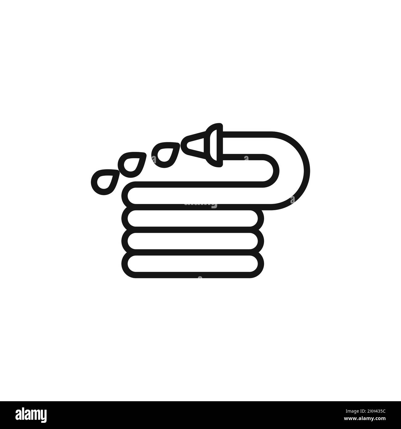 garden hose icon logo sign vector outline in black and white color ...
