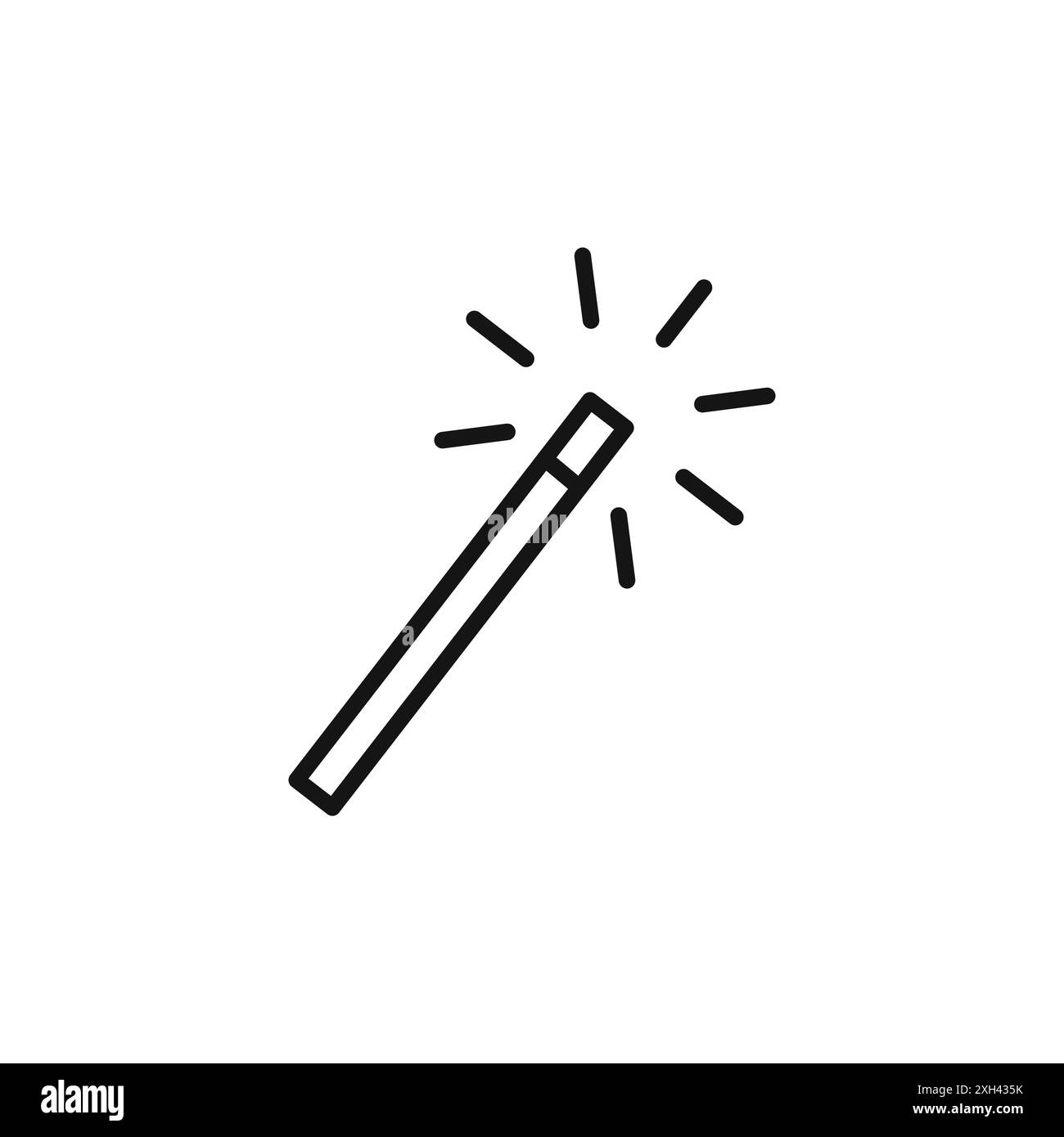 magic wand icon logo sign vector outline in black and white color Stock Vector Image & Art - Alamy