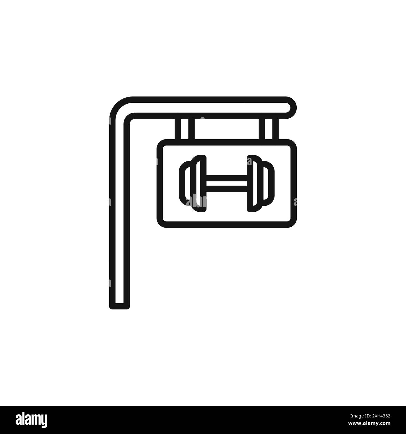 gym fitness center icon logo sign vector outline in black and white color Stock Vector Image ...