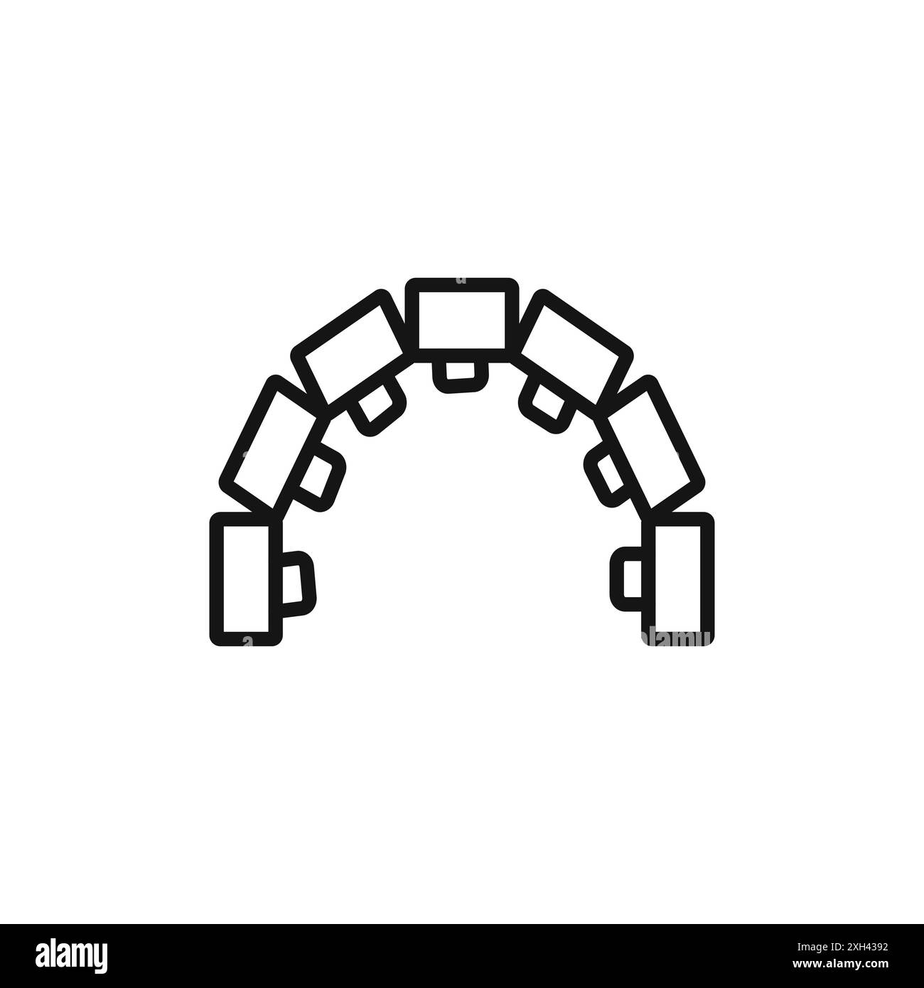 lingual braces icon logo sign vector outline in black and white color ...