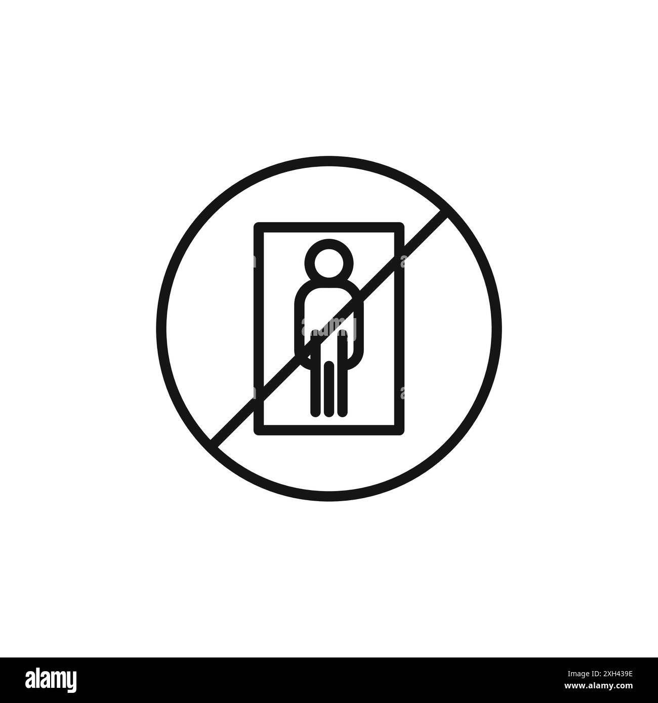 No Elevator Sign icon logo sign vector outline in black and white color ...