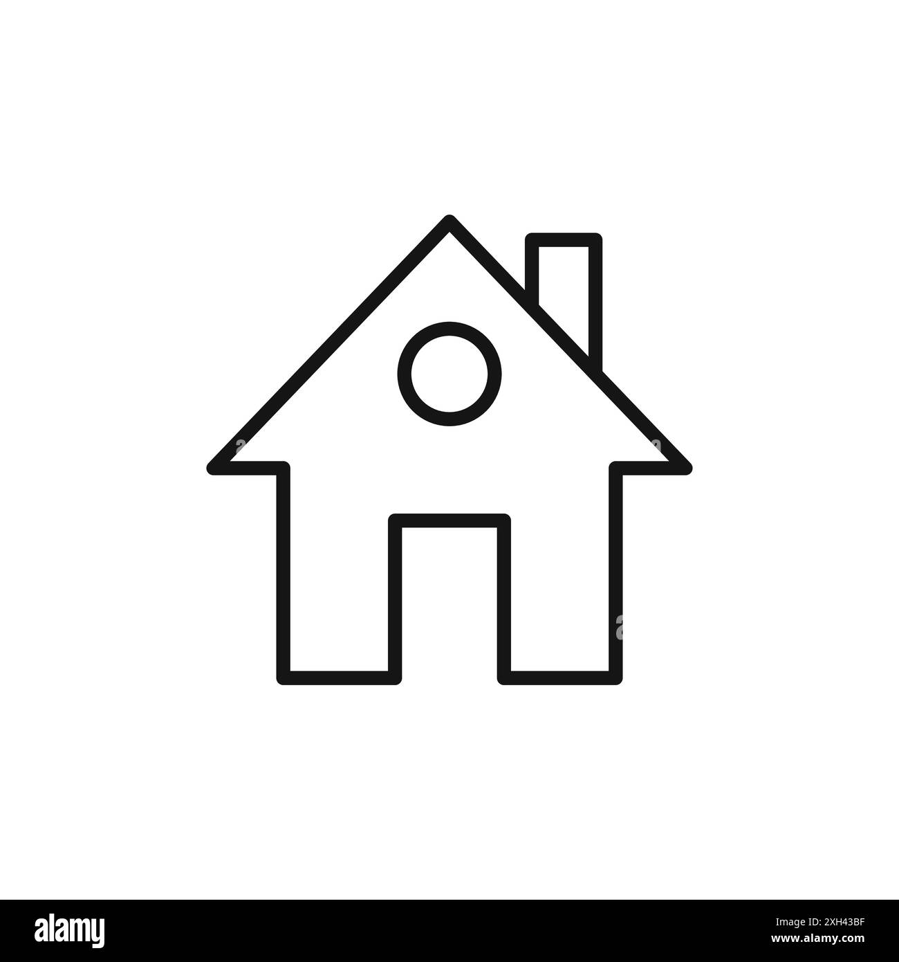 Home icon (2) logo sign vector outline in black and white color Stock ...