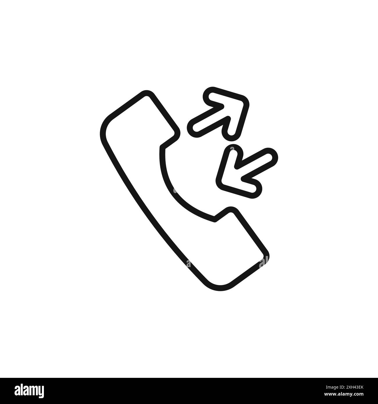 incoming outgoing Phone call icon logo sign vector outline in black and ...