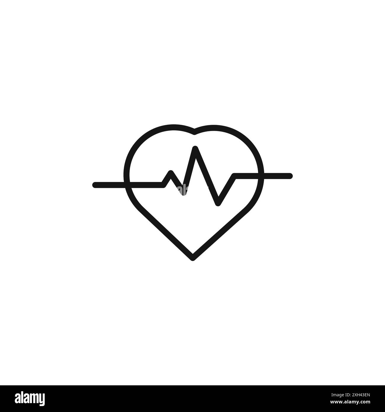 heart rate icon logo sign vector outline in black and white color Stock ...