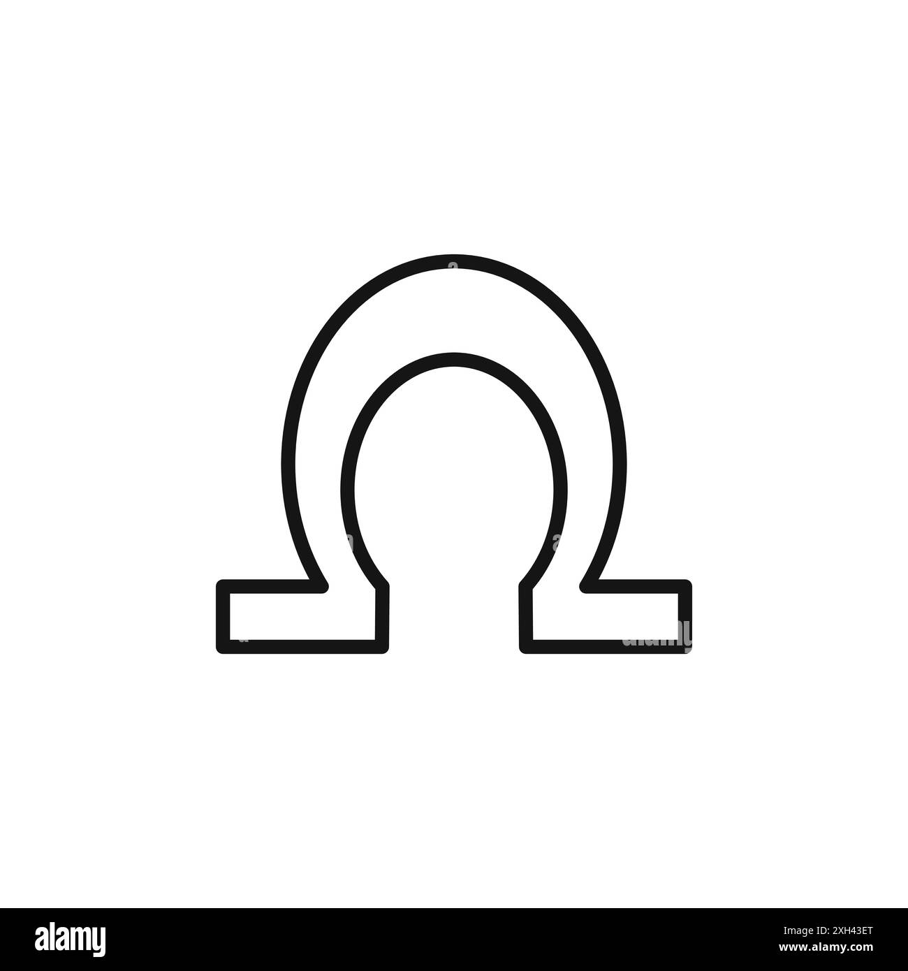 omega icon logo sign vector outline in black and white color Stock ...