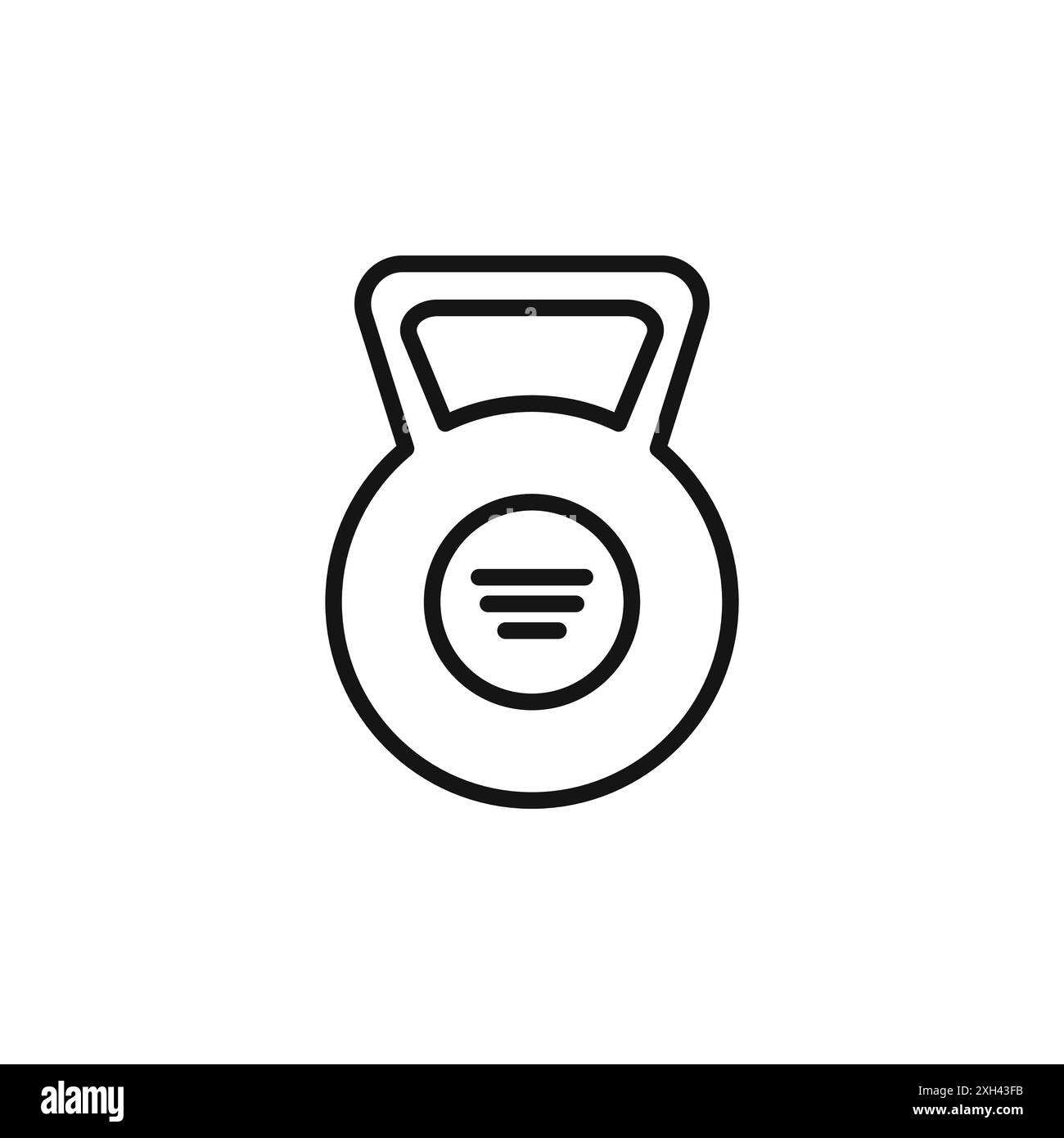 kettlebell icon logo sign vector outline in black and white color Stock ...