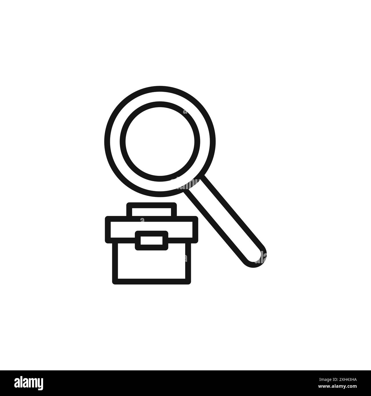 Job Seeking Icon logo sign vector outline in black and white color ...