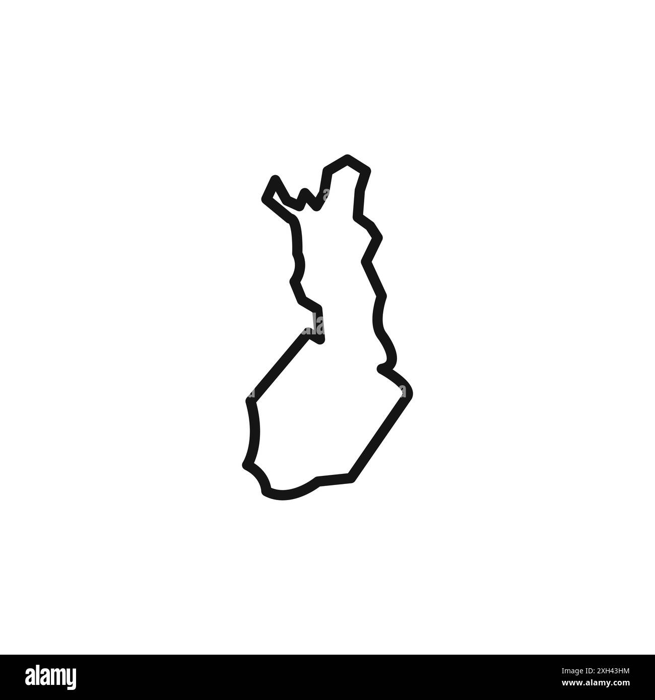 map of Finland icon logo sign vector outline in black and white color ...