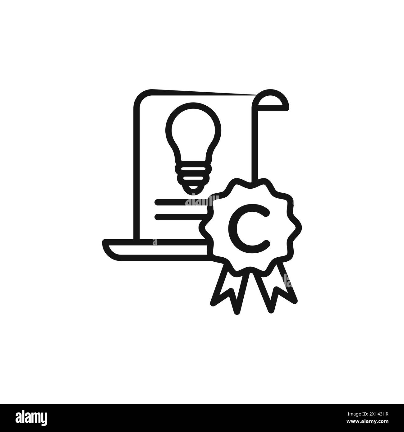 Intellectual property and copyright icon logo sign vector outline in ...