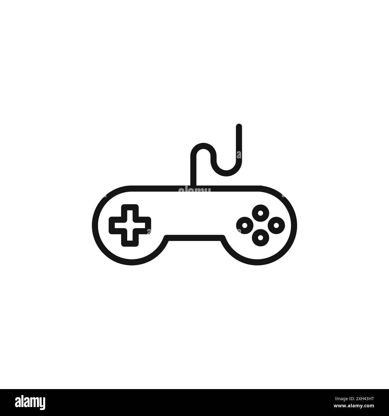 Joystick icon logo sign vector outline in black and white color Stock ...