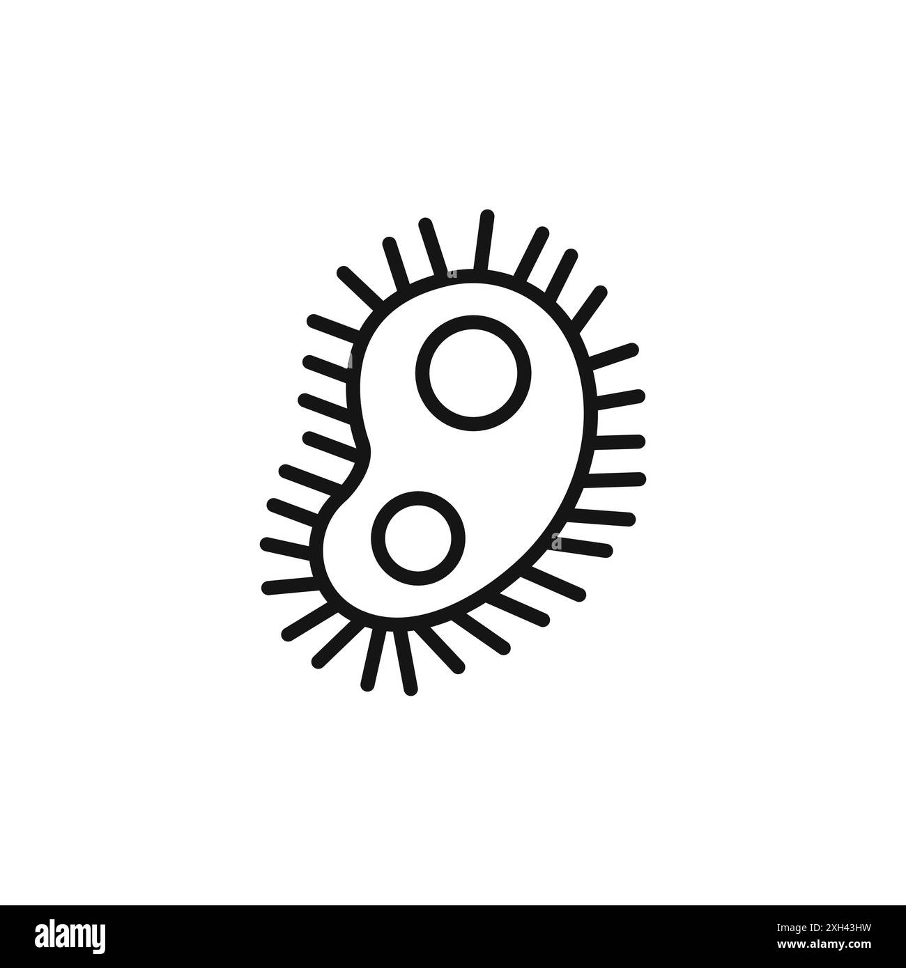 Microbe icon logo sign vector outline in black and white color Stock ...
