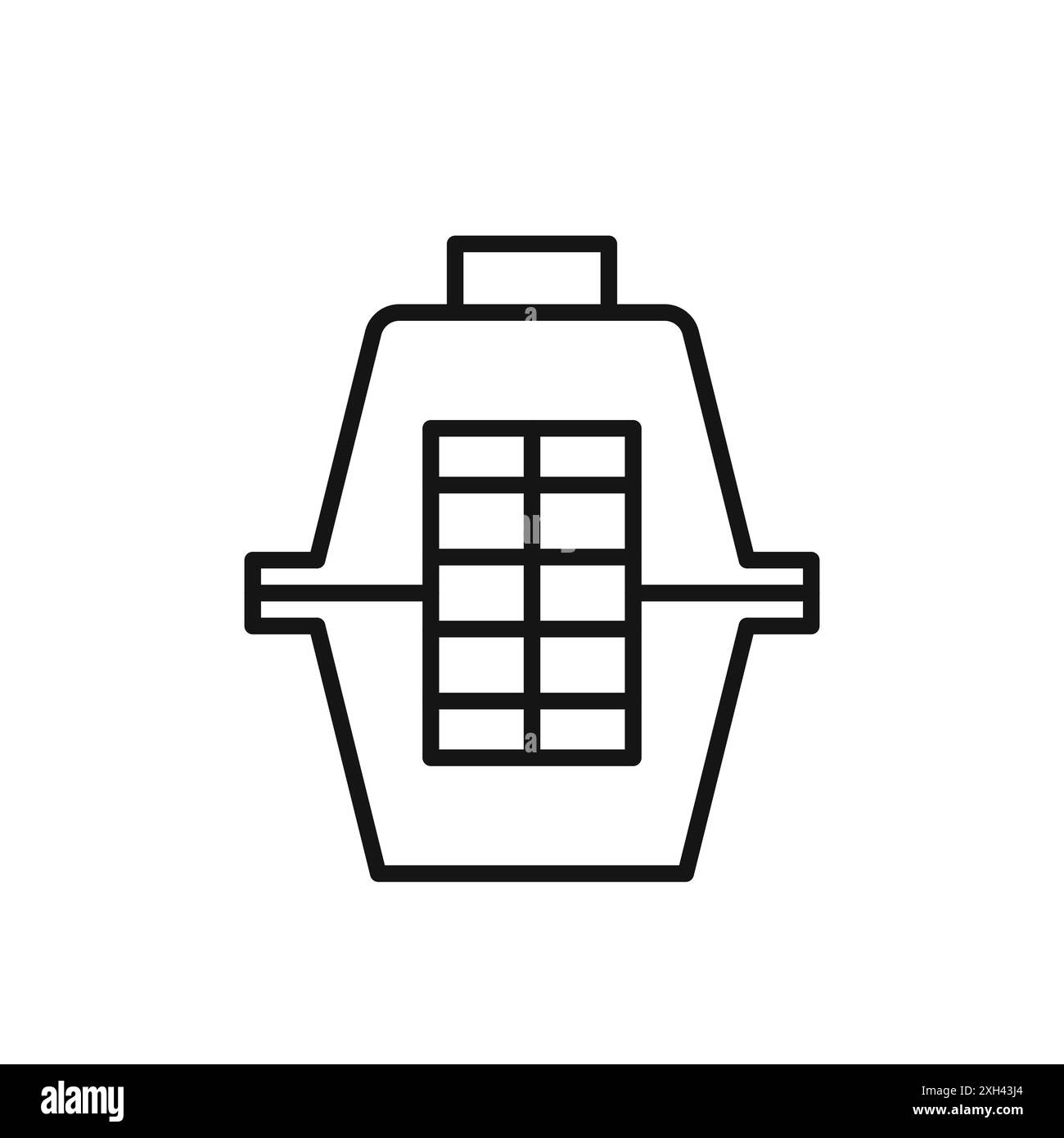 Pet cage icon logo sign vector outline in black and white color Stock ...