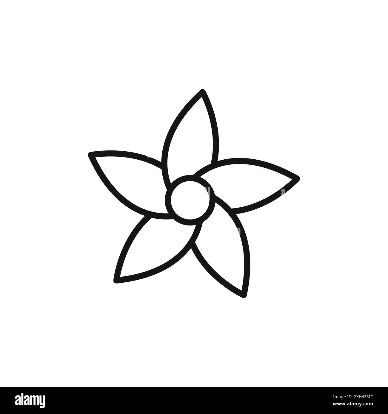 plumeria icon logo sign vector outline in black and white color Stock ...