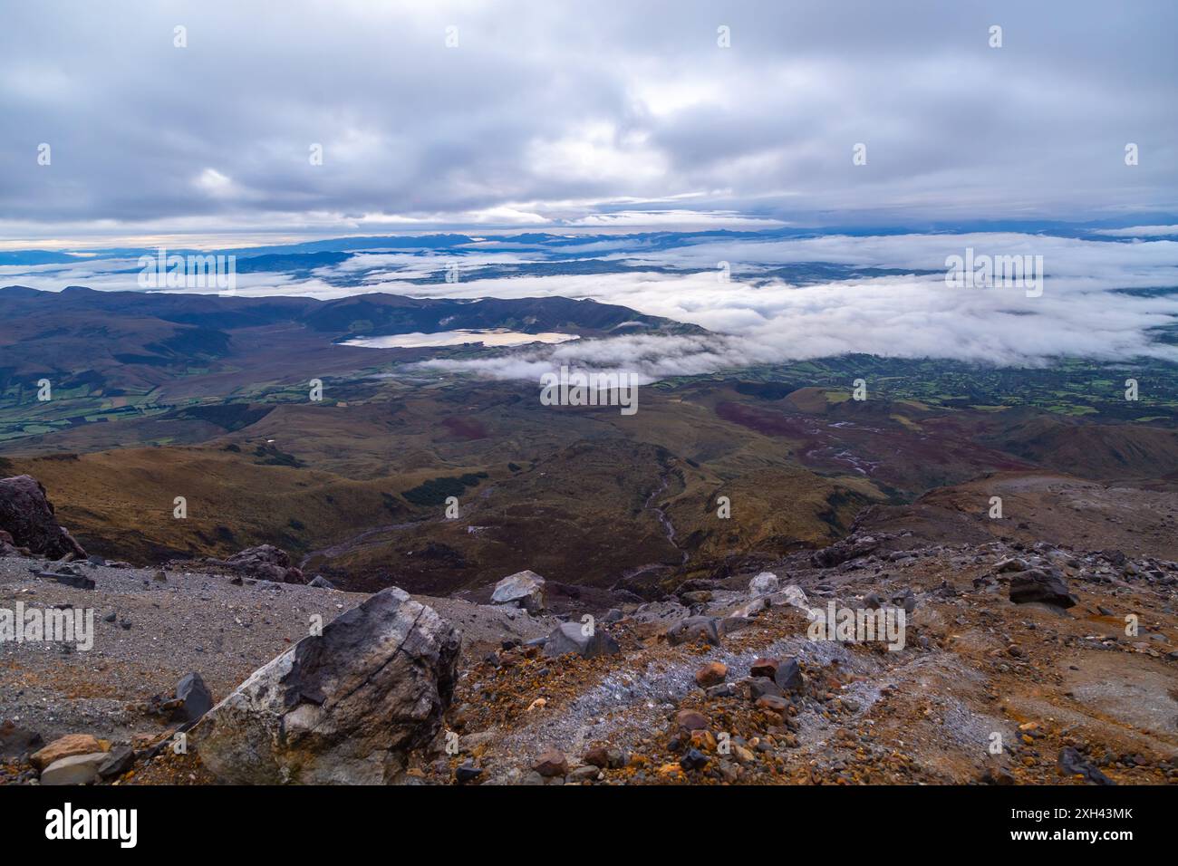 Landscapes of the Cumbal volcano in Colombia border with Ecuador, sea ...