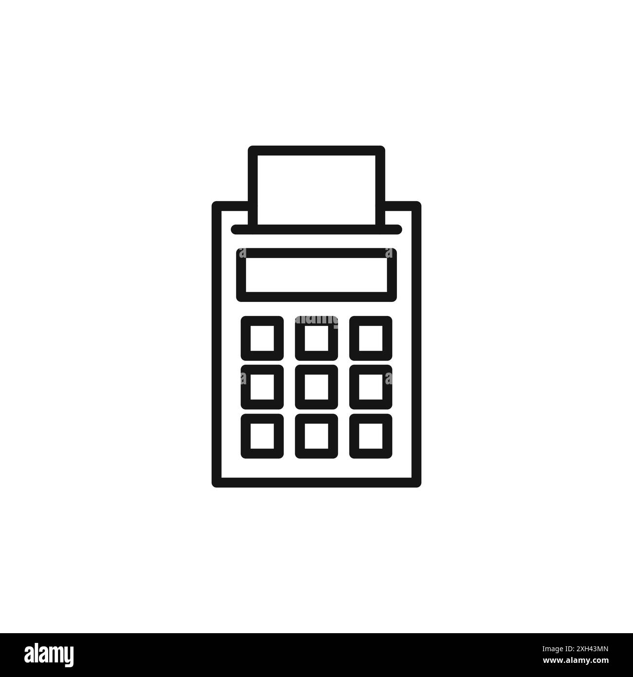 pos terminal icon logo sign vector outline in black and white color ...