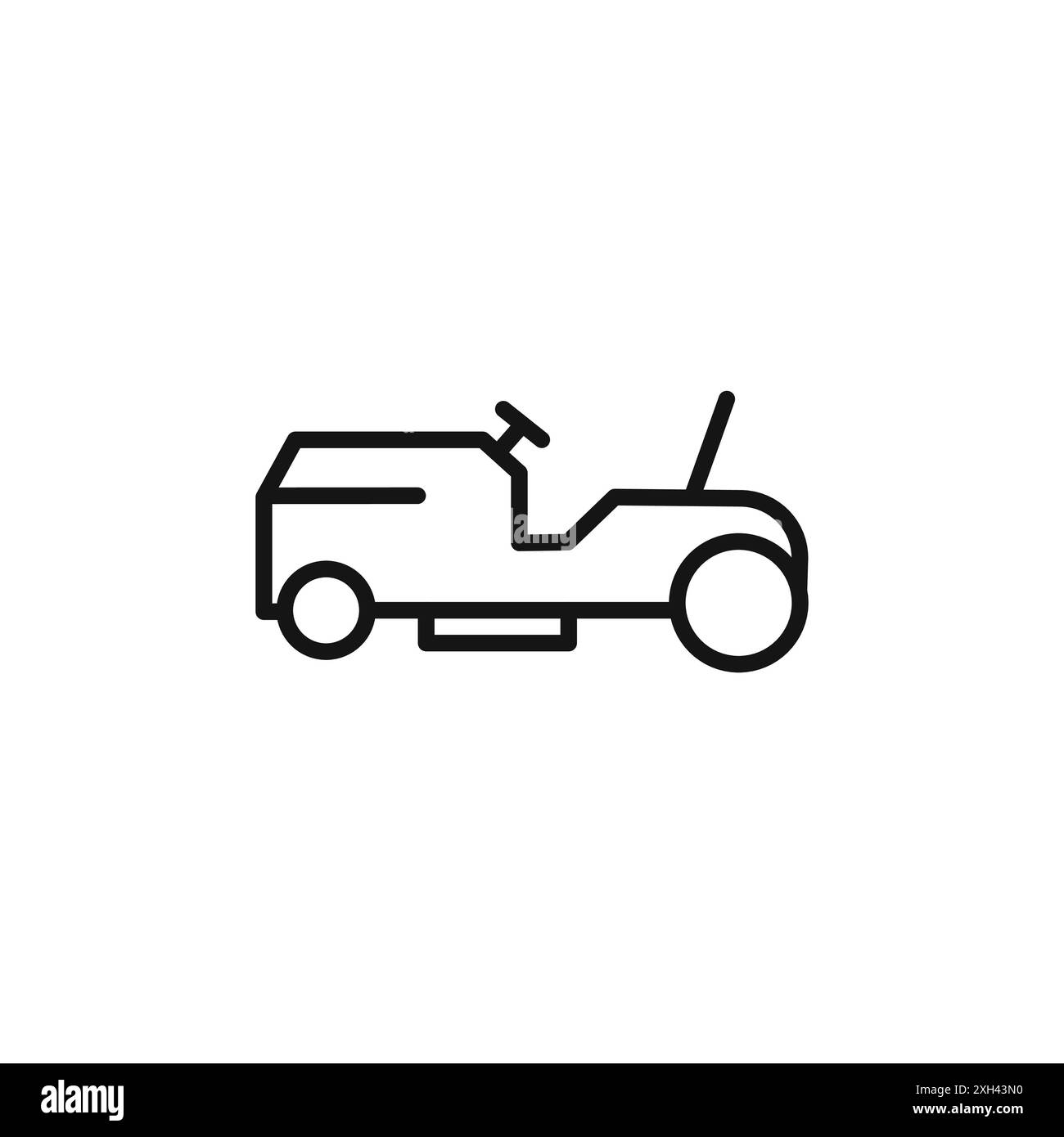 Lawn mower icon logo sign vector outline in black and white color Stock ...