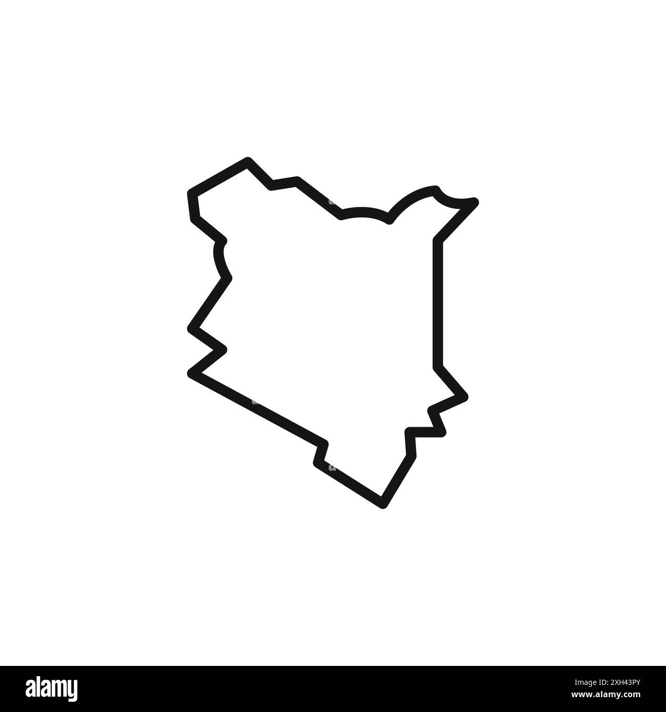 Kenya map icon logo sign vector outline in black and white color Stock ...