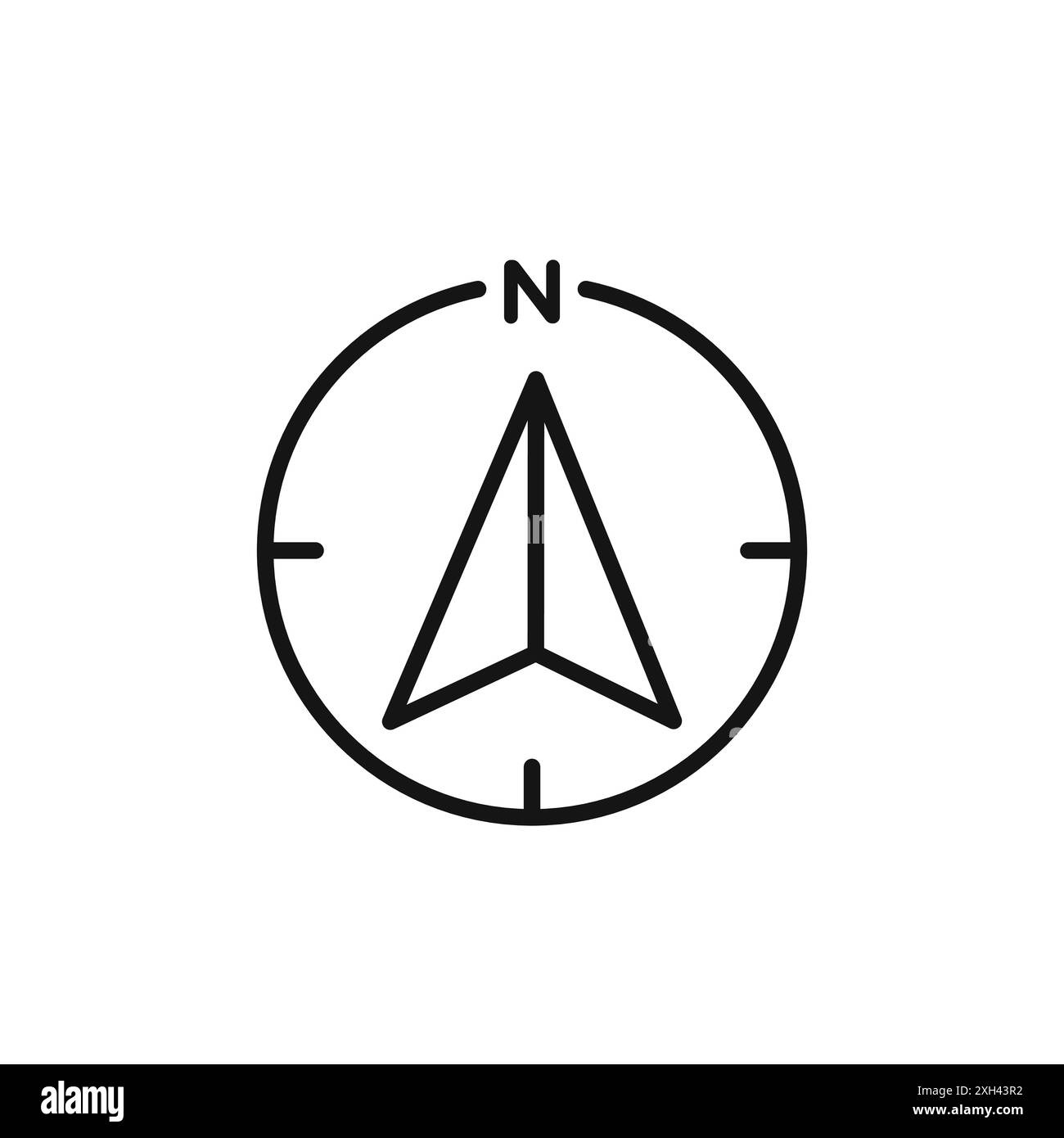 Navigator arrow icon logo sign vector outline in black and white color ...