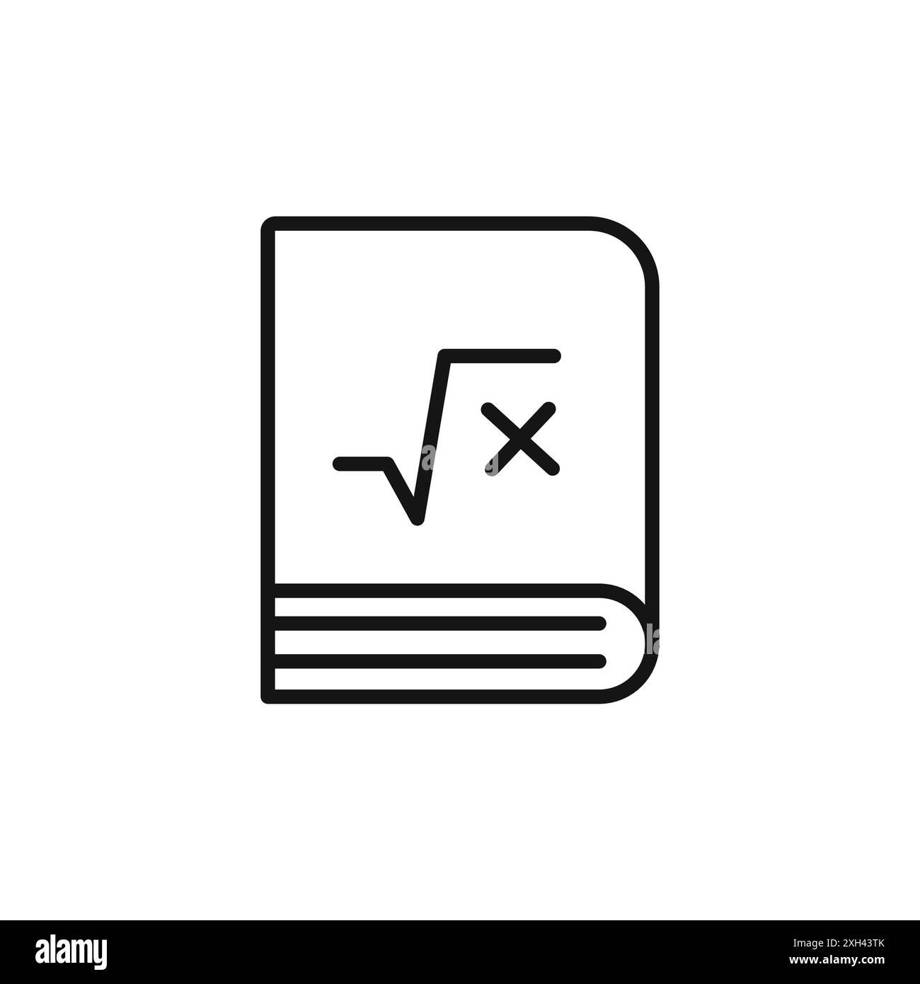 Maths book icon logo sign vector outline in black and white color Stock ...