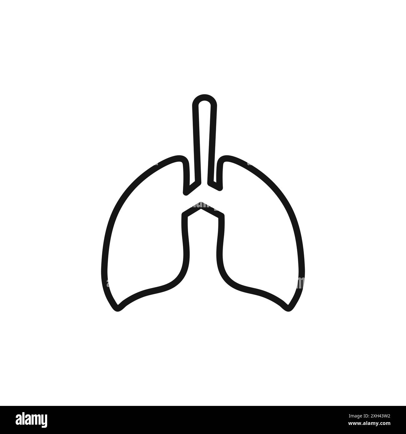 Lungs Icon logo sign vector outline in black and white color Stock ...