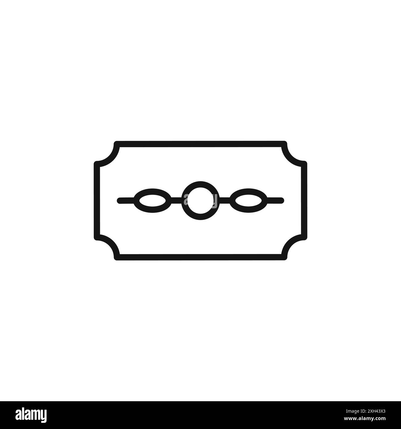 Razor blade icon logo sign vector outline in black and white color ...