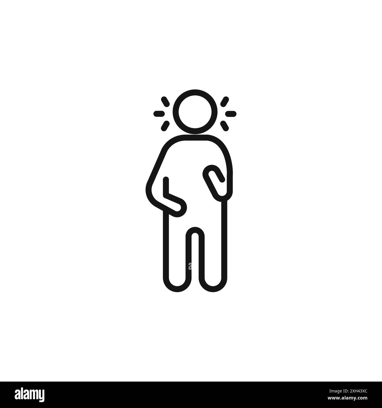 Nausea icon logo sign vector outline in black and white color Stock ...