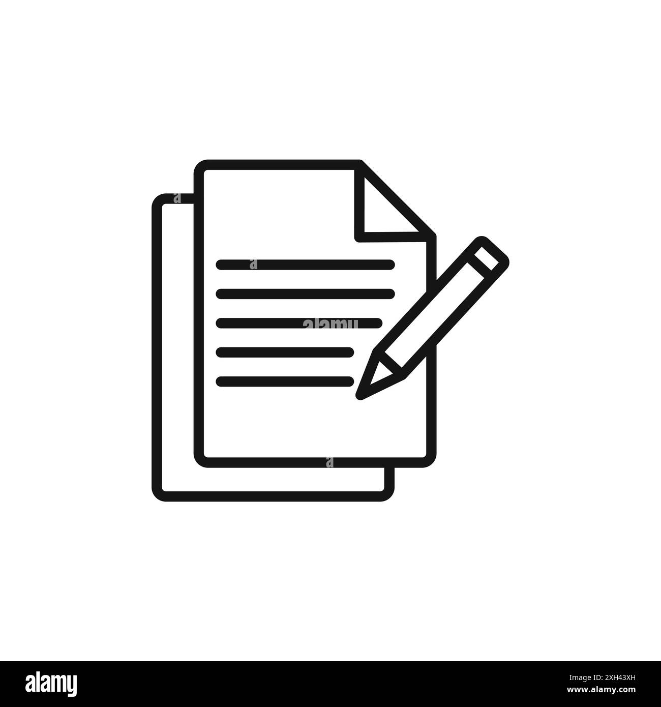 paperwork icon logo sign vector outline in black and white color Stock ...