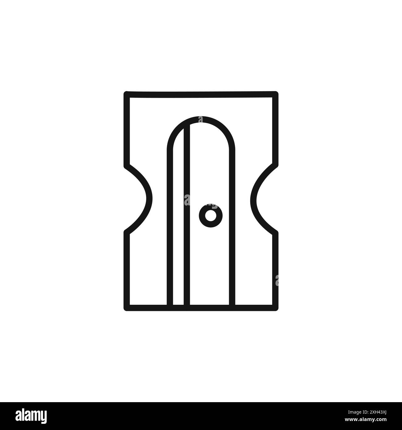 Pencil sharpener icon logo sign vector outline in black and white color ...