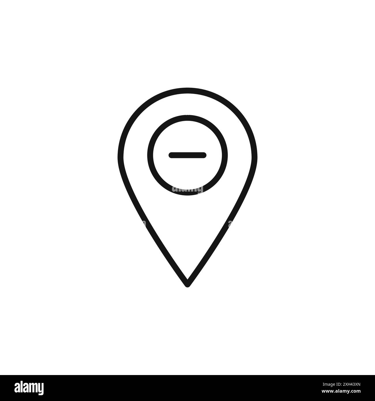 Remove pin mark icon logo sign vector outline in black and white color ...