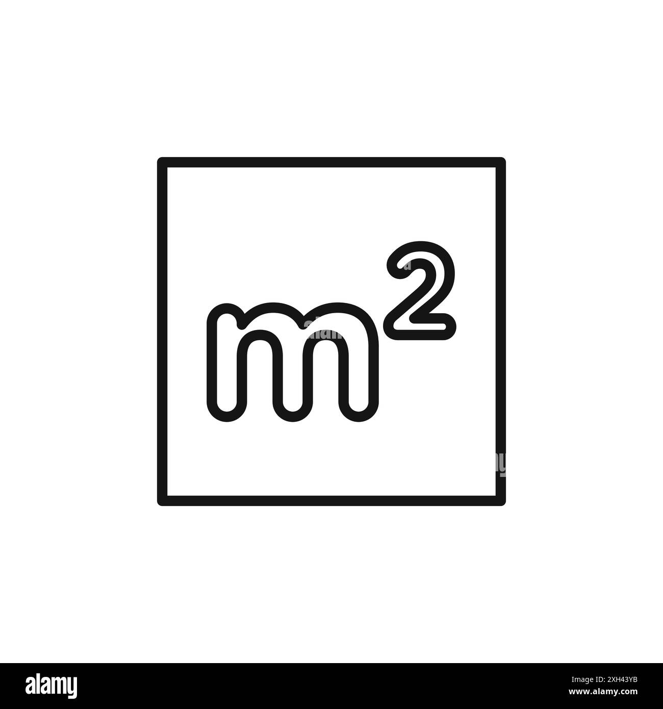 m2 area unit icon logo sign vector outline in black and white color Stock Vector Image & Art - Alamy