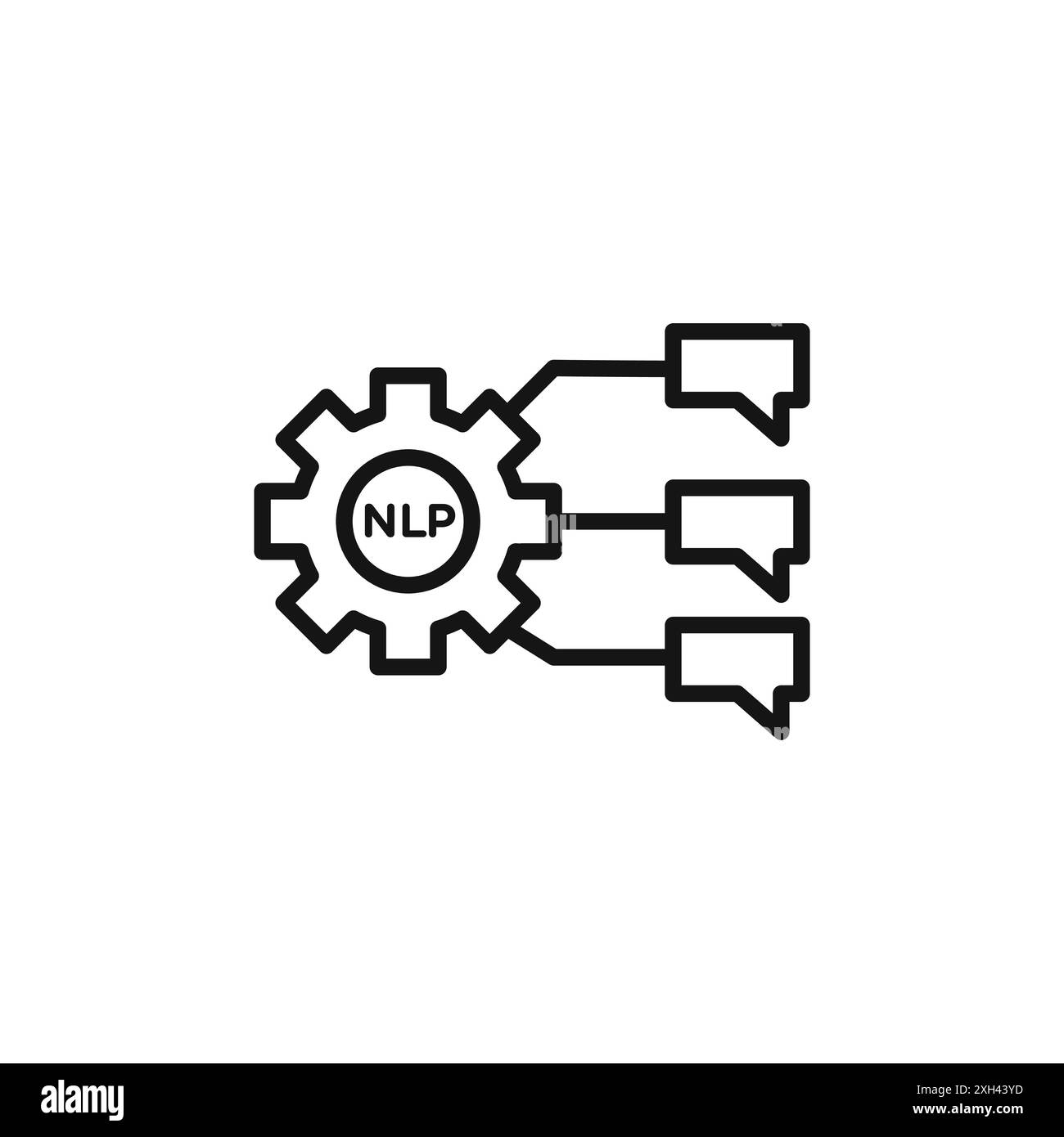 NLP icon logo sign vector outline in black and white color Stock Vector ... NLP icon logo sign vector outline in black and white color Stock Vector ...