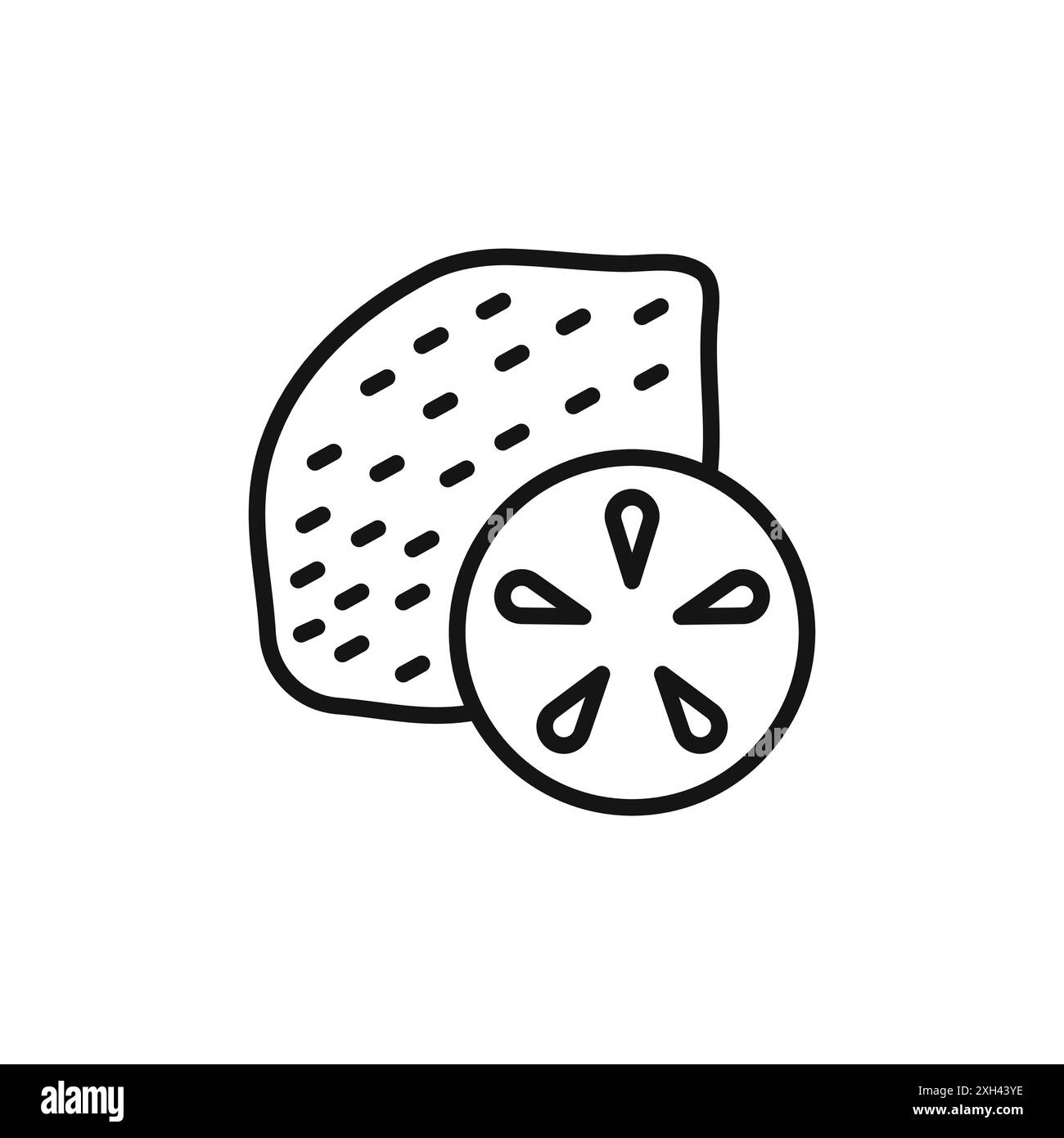 lemon icon logo sign vector outline in black and white color Stock ...