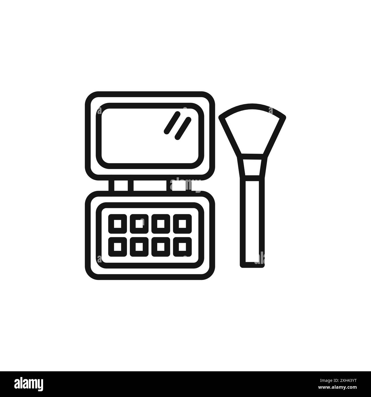 makeup icon logo sign vector outline in black and white color Stock ...