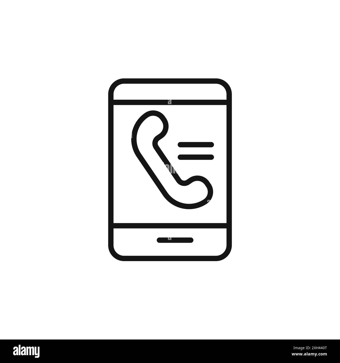 Mobile Phone call icon logo sign vector outline in black and white ...