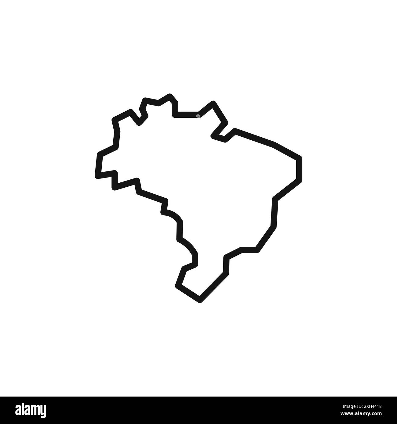 Map of Brazil icon logo sign vector outline in black and white color ...