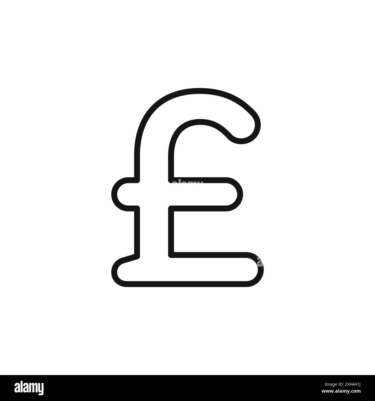 Pound icon logo sign vector outline in black and white color Stock ...