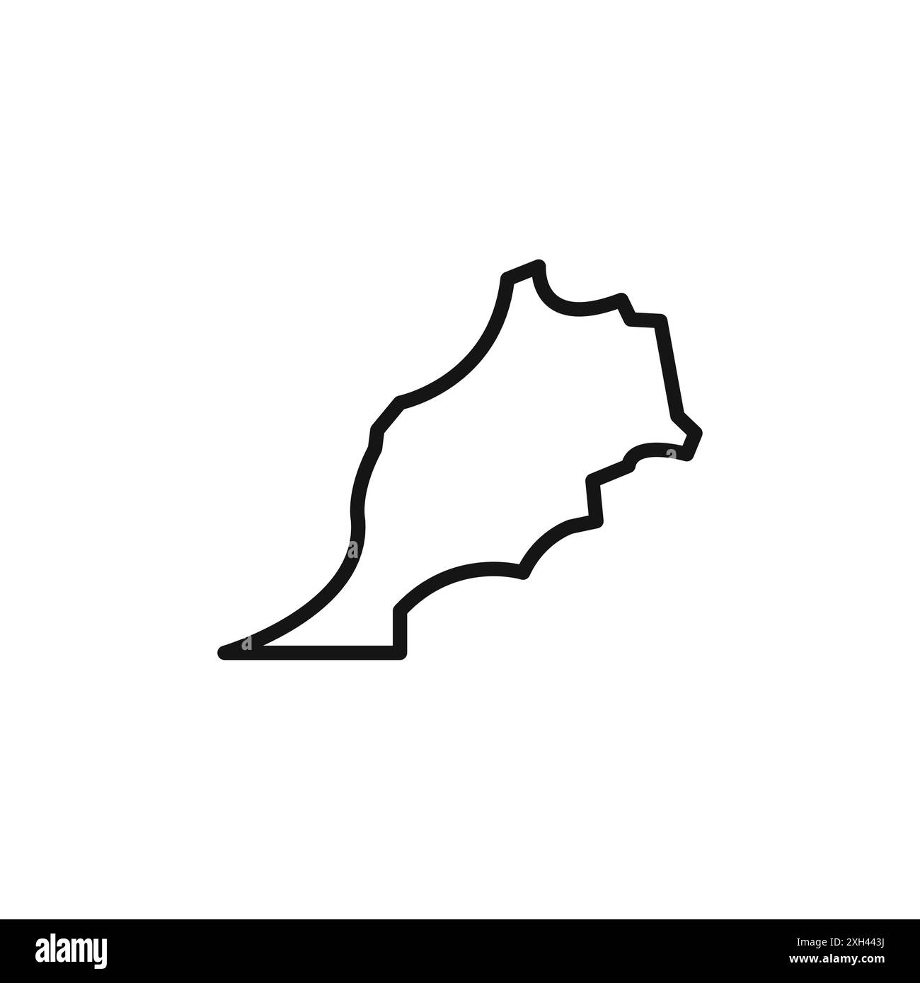 Morocco map icon logo sign vector outline in black and white color ...