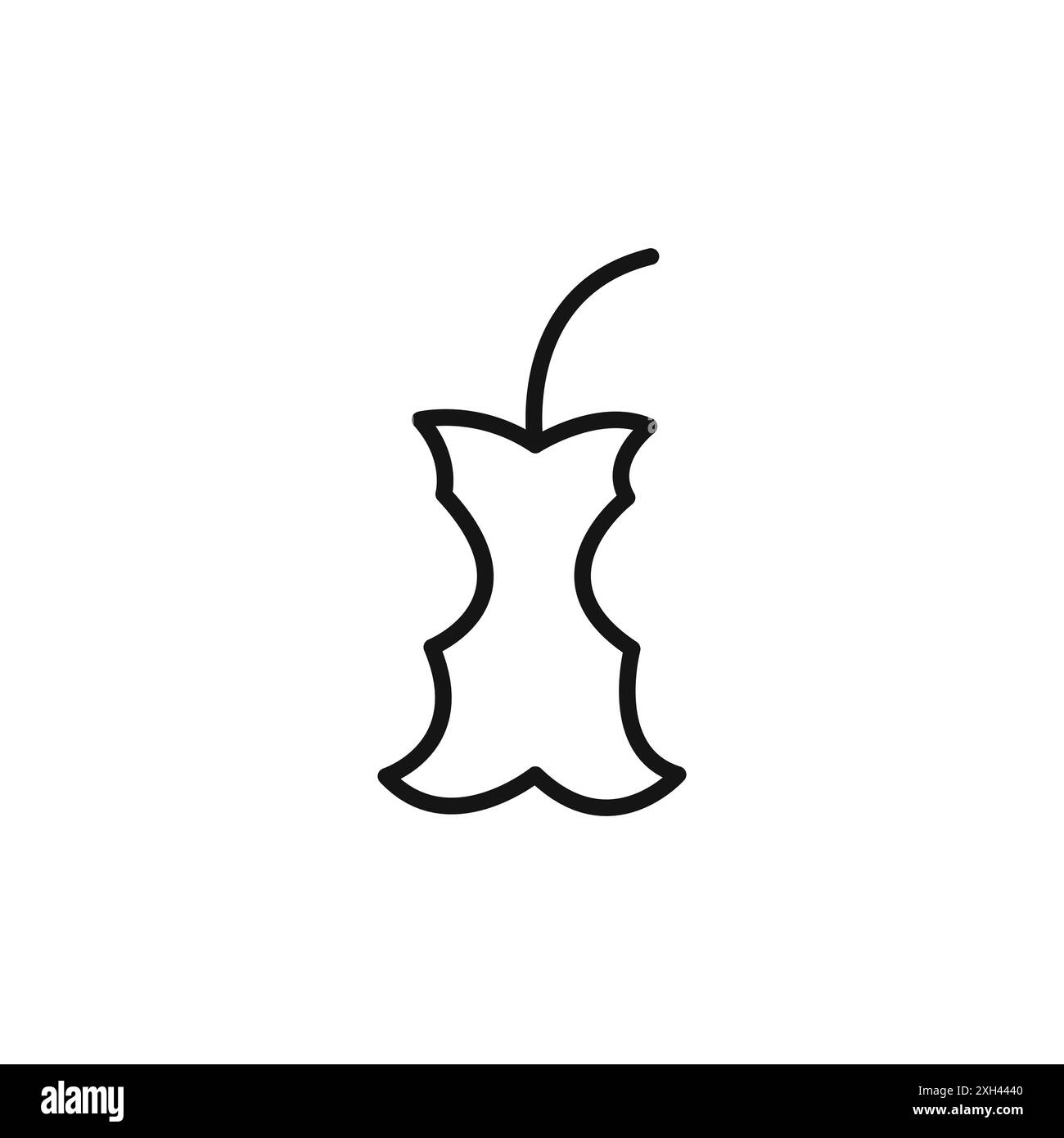 Organic food waste icon logo sign vector outline in black and white ...