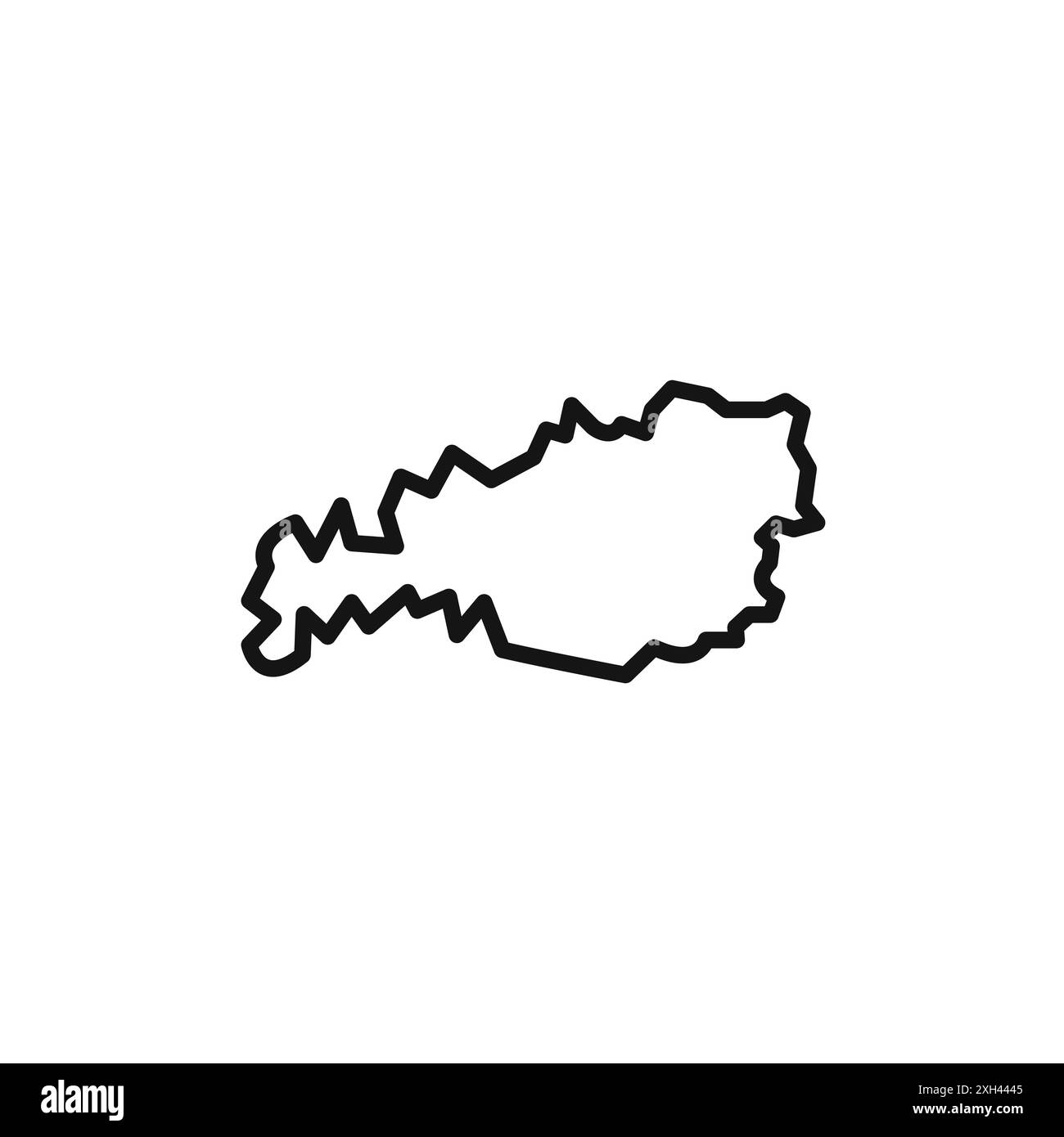 map of Austria icon logo sign vector outline in black and white color ...